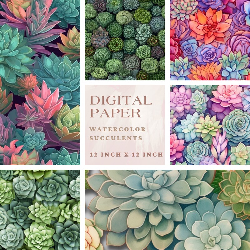Paper Succulent Pattern - Etsy