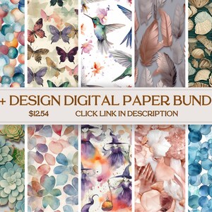 Abstract Floral Design Digital Paper, 6 Patterns, Instant Download ...