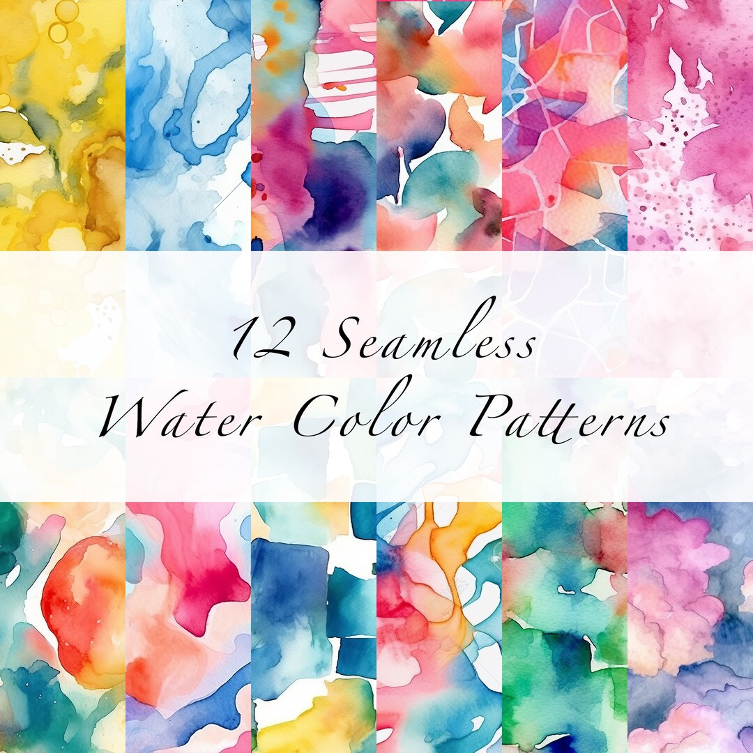 Colorful Watercolor Seamless Digital Patterns | Watercolor Digital ...