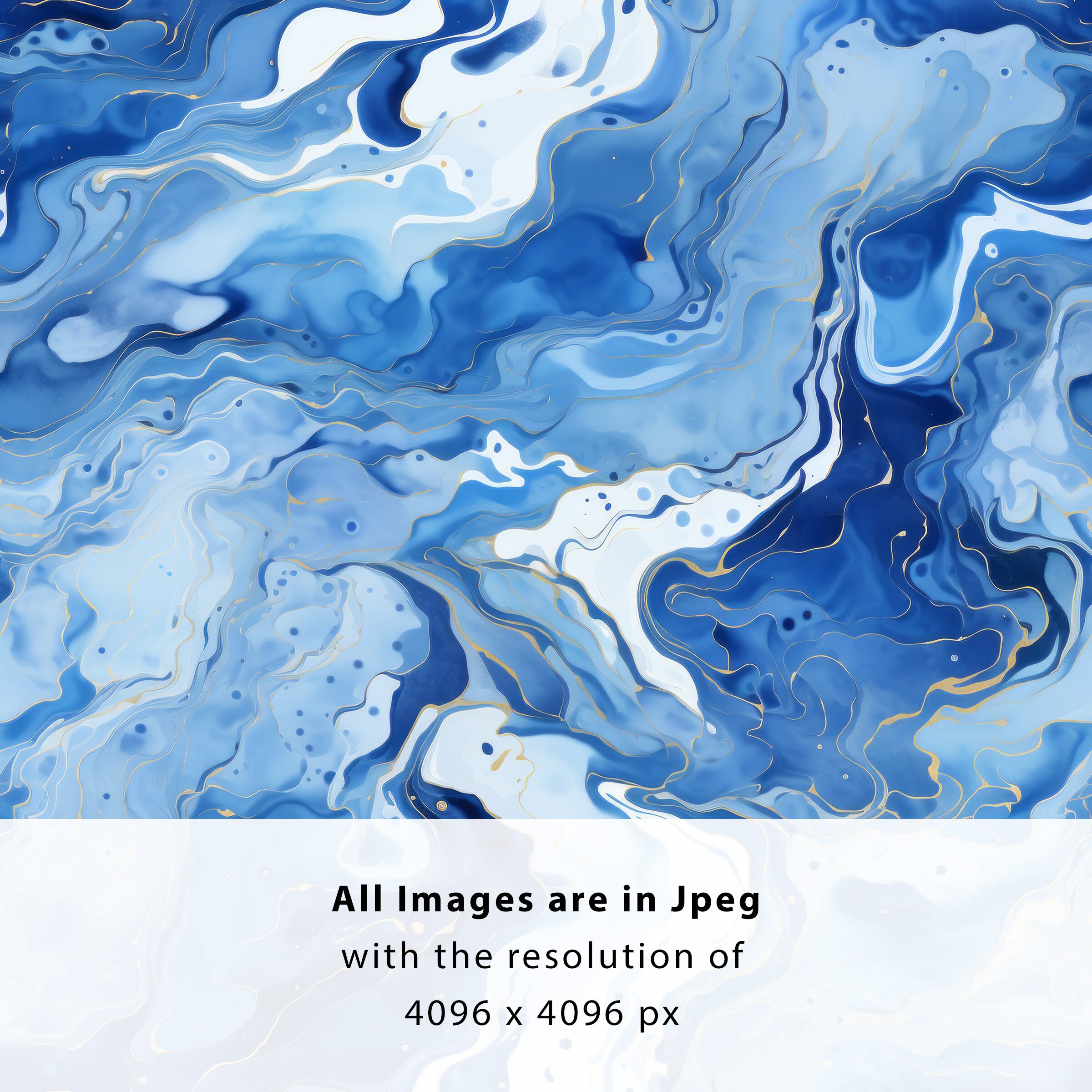 Blue Marble Seamless Digital Paper | Blue Paint Digital Patterns ...