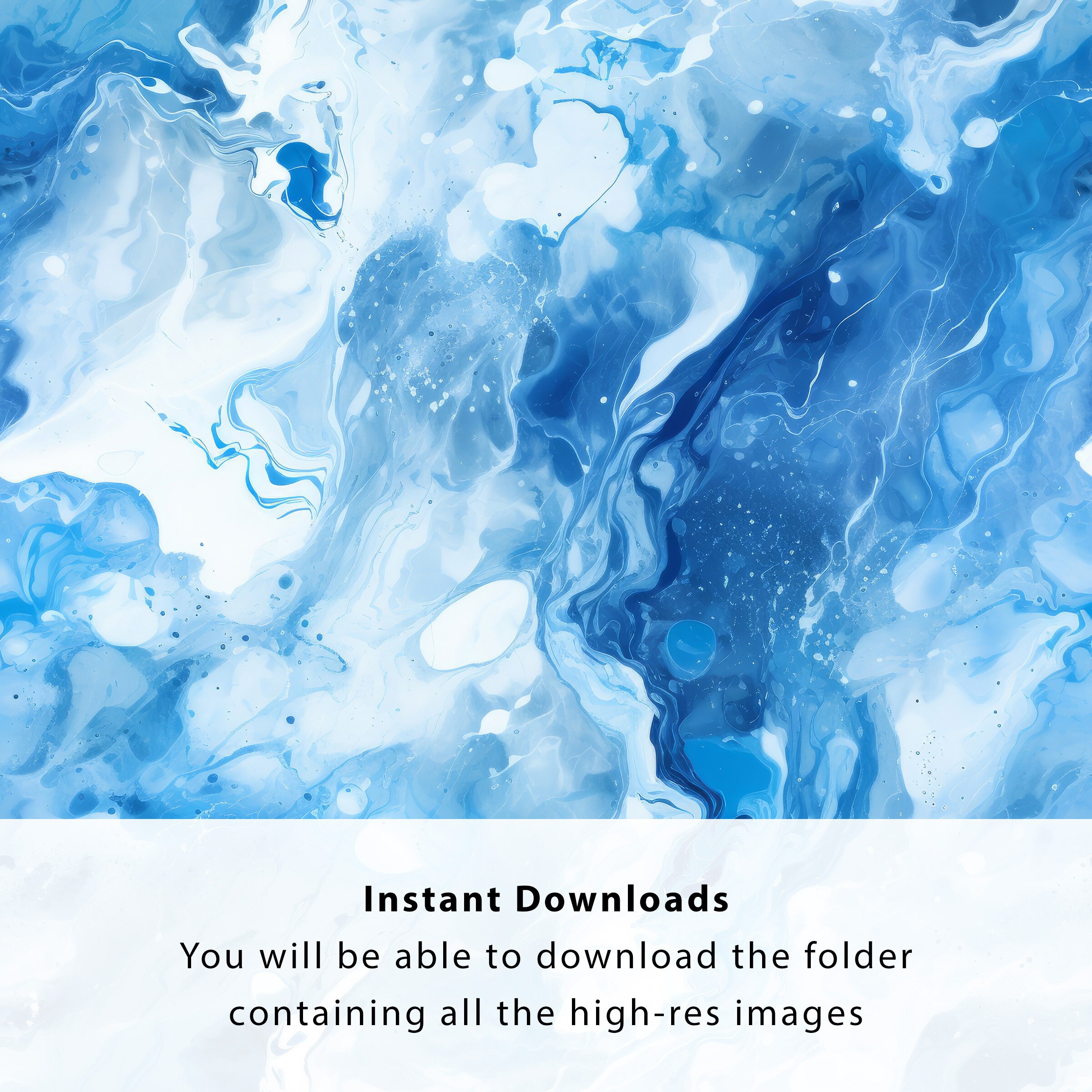 Blue Marble Seamless Digital Paper | Blue Paint Digital Patterns ...