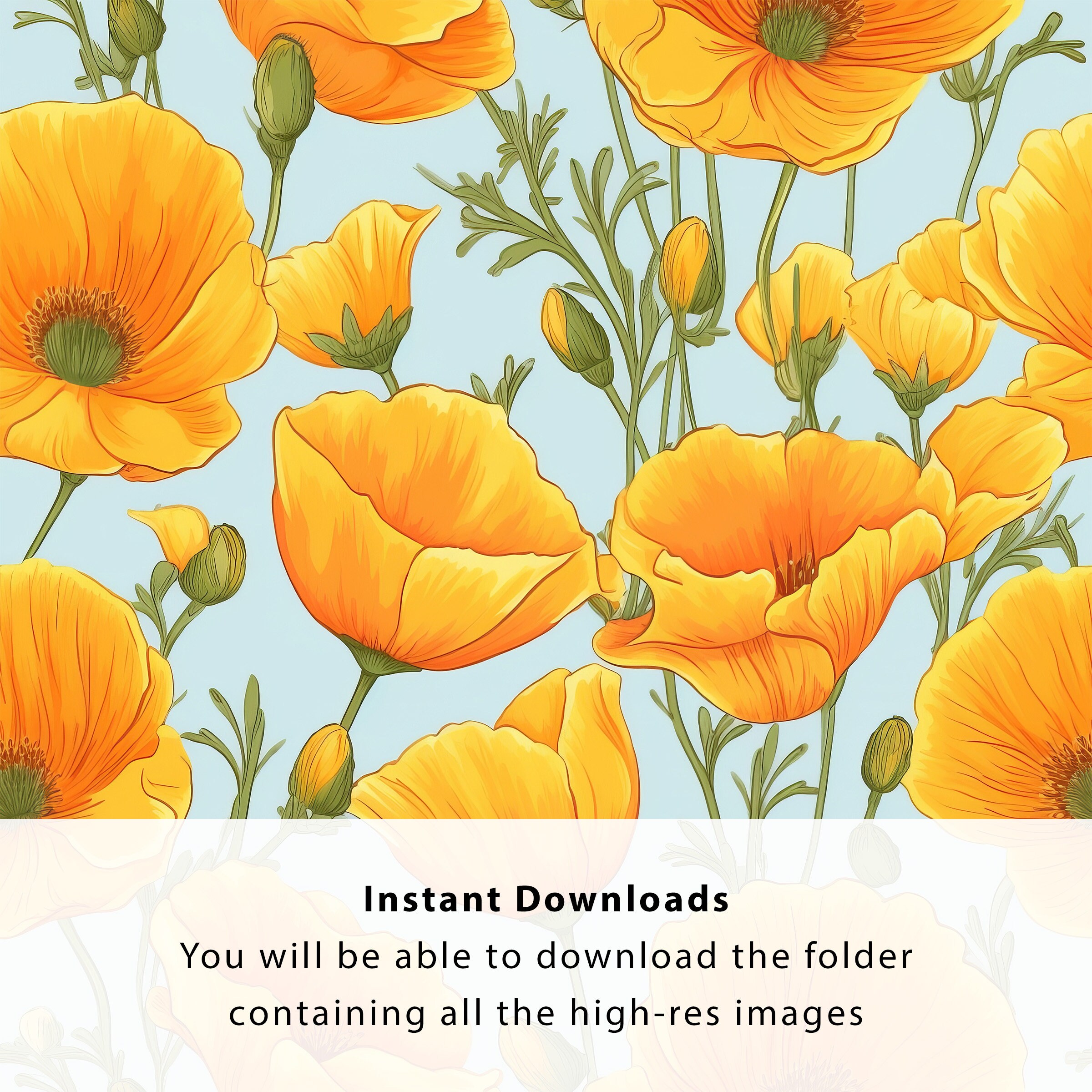 Seamless Floral Digital Patterns | Cute Flower Digital Paper ...