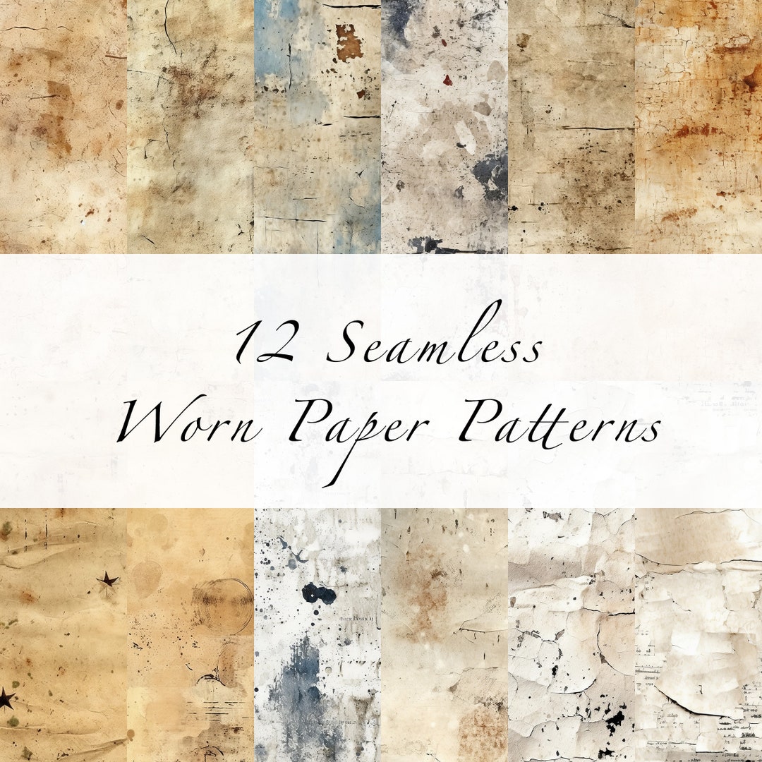 Worn & Antique Digital Paper | Aged Paper Textures | Seamless Old Worn ...