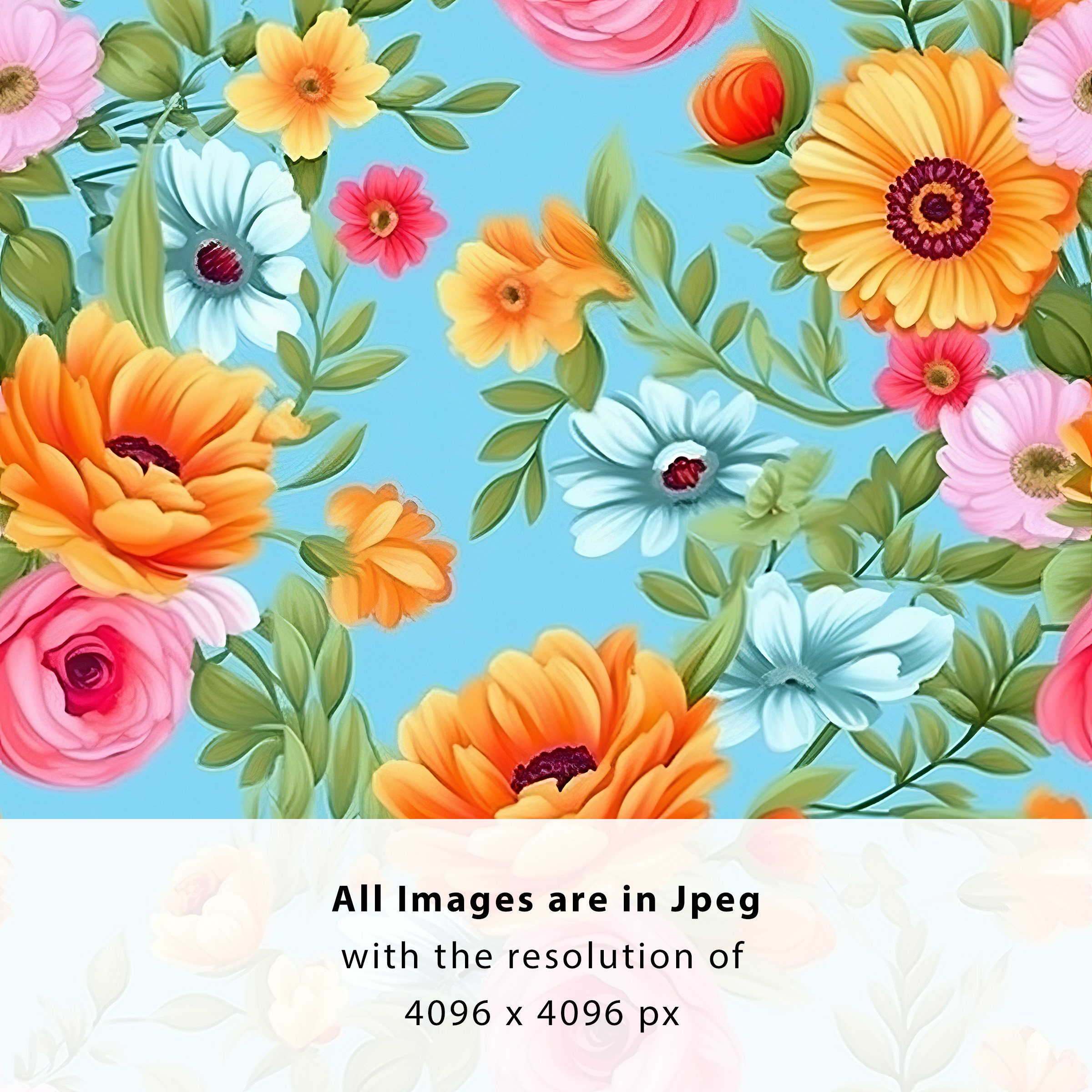 Seamless Floral Digital Patterns | Cute Flower Digital Paper ...