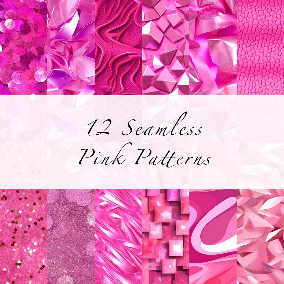 Pink Seamless Patterns | Pink Glitter, Shimmer, Sequins, Shine & Animal ...