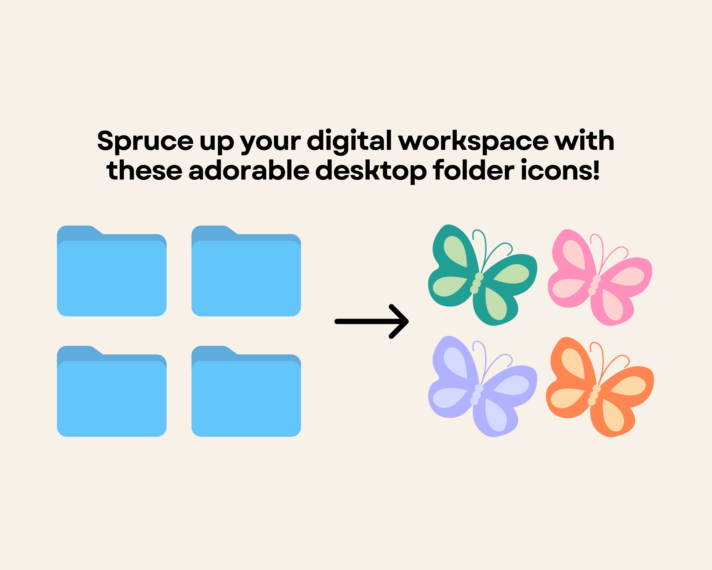 10 Butterfly Desktop Folder Icons for Mac - Etsy