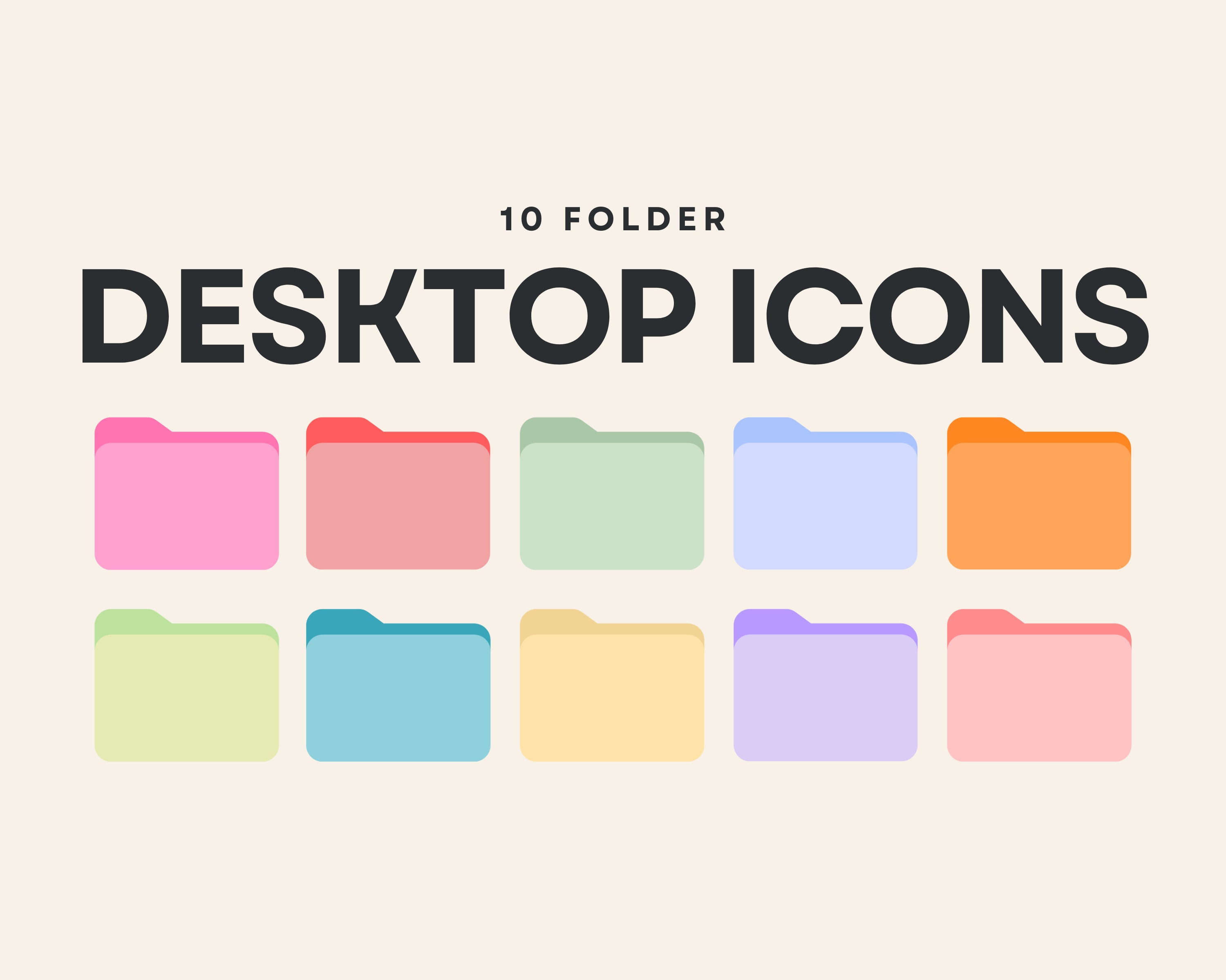 10 Folder Desktop Icons for Mac - Etsy