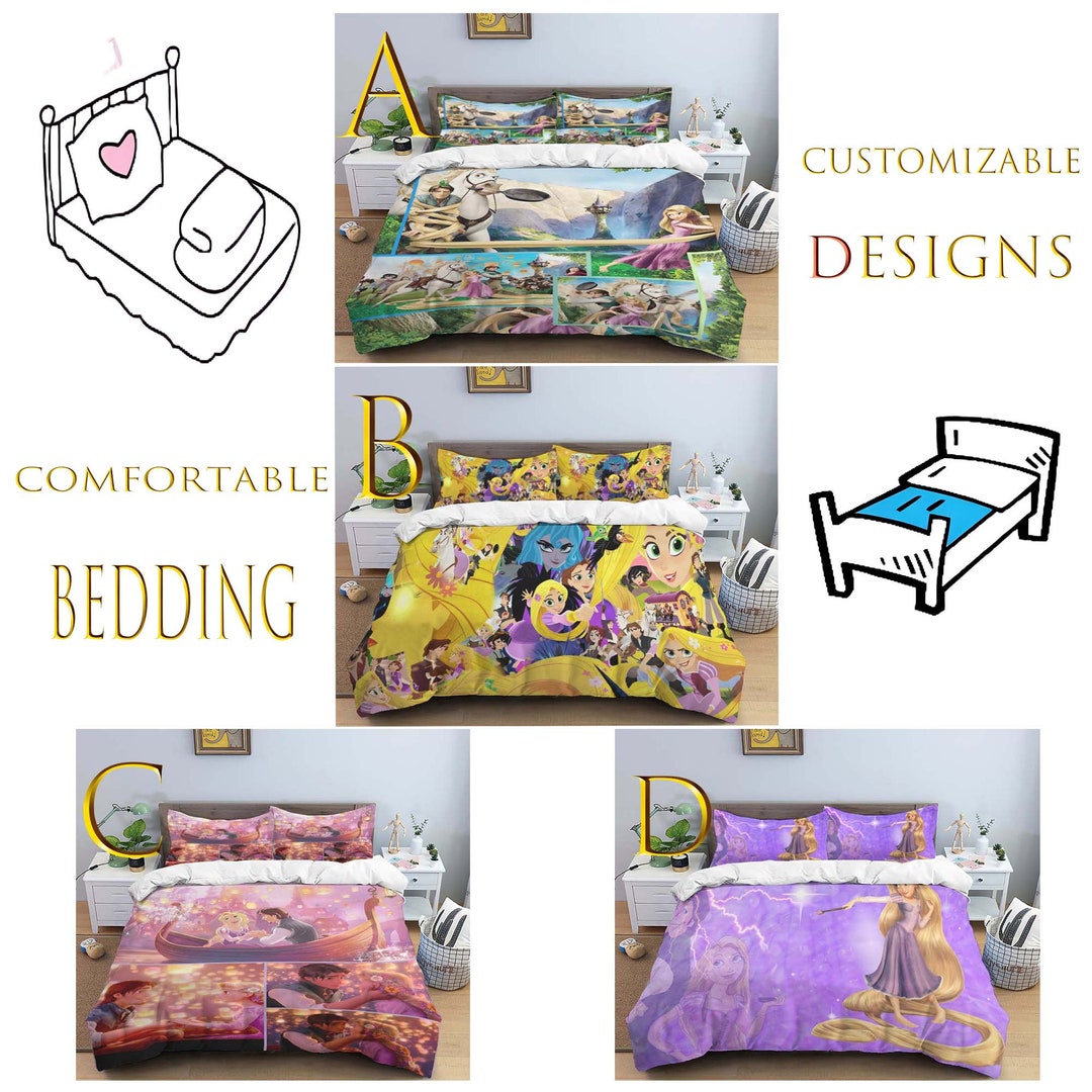 Christmas Disney Tangled Personalized Three Piece Bedding Set - Etsy