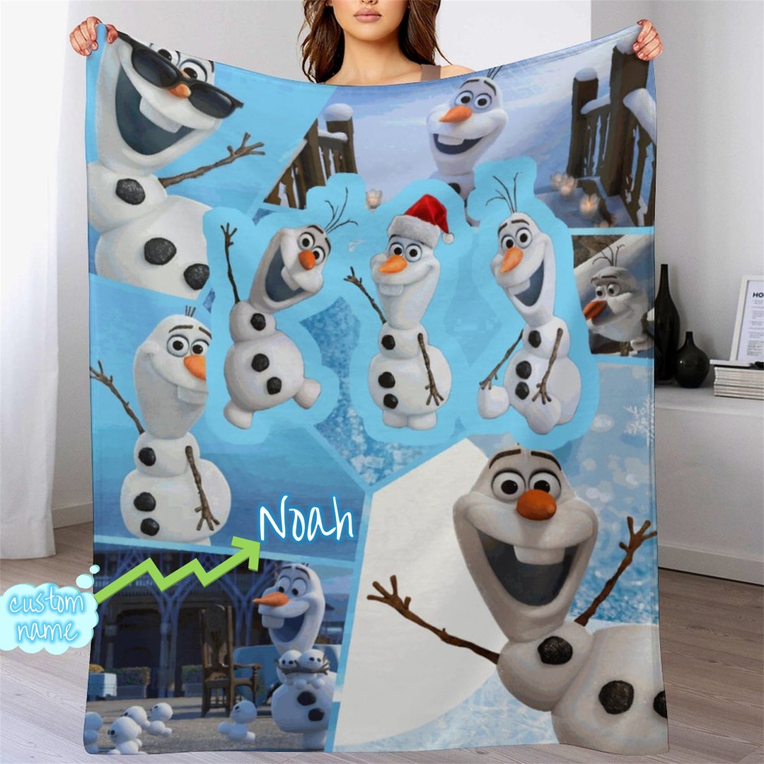 Customized Olaf Blanket Personalized Flannel Couch Nap Blanket Bedding ...
