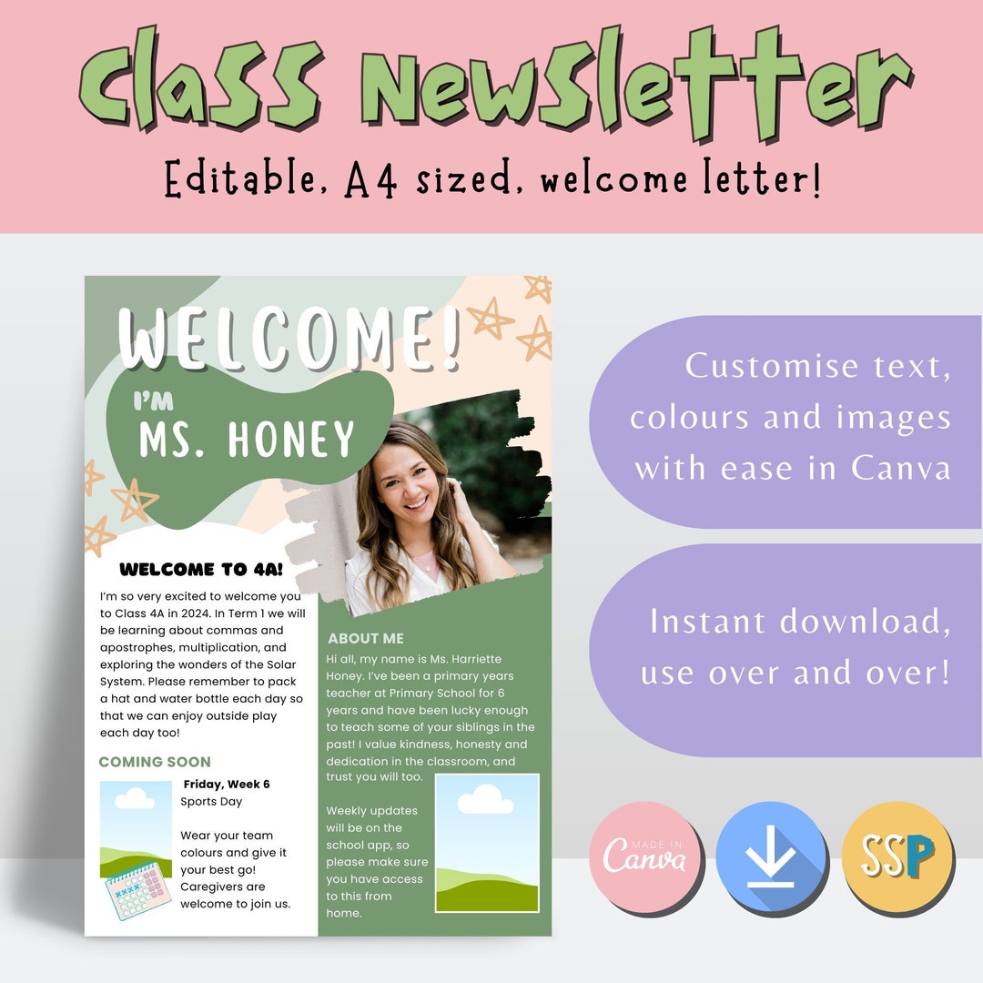 Class Newsletter | Classroom Update | Parent Family Teacher School ...