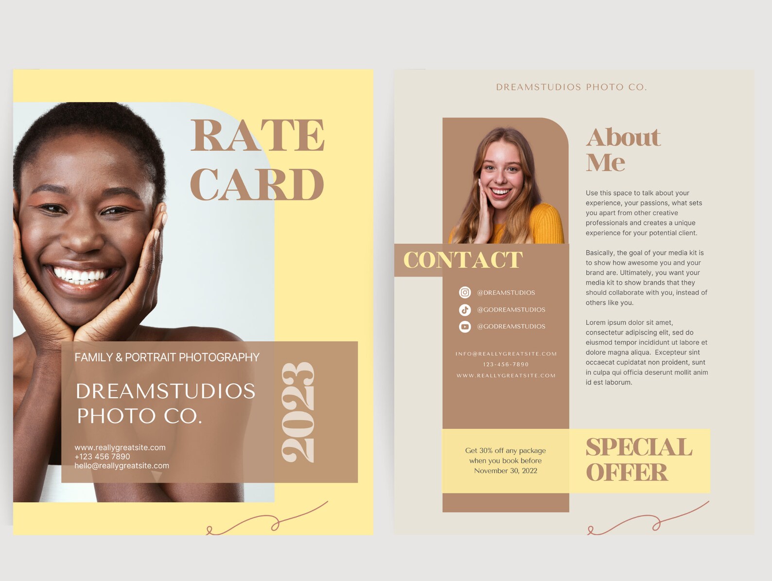 Photographer Rate Card Template Pricing Card Template Price Sheet Canva ...