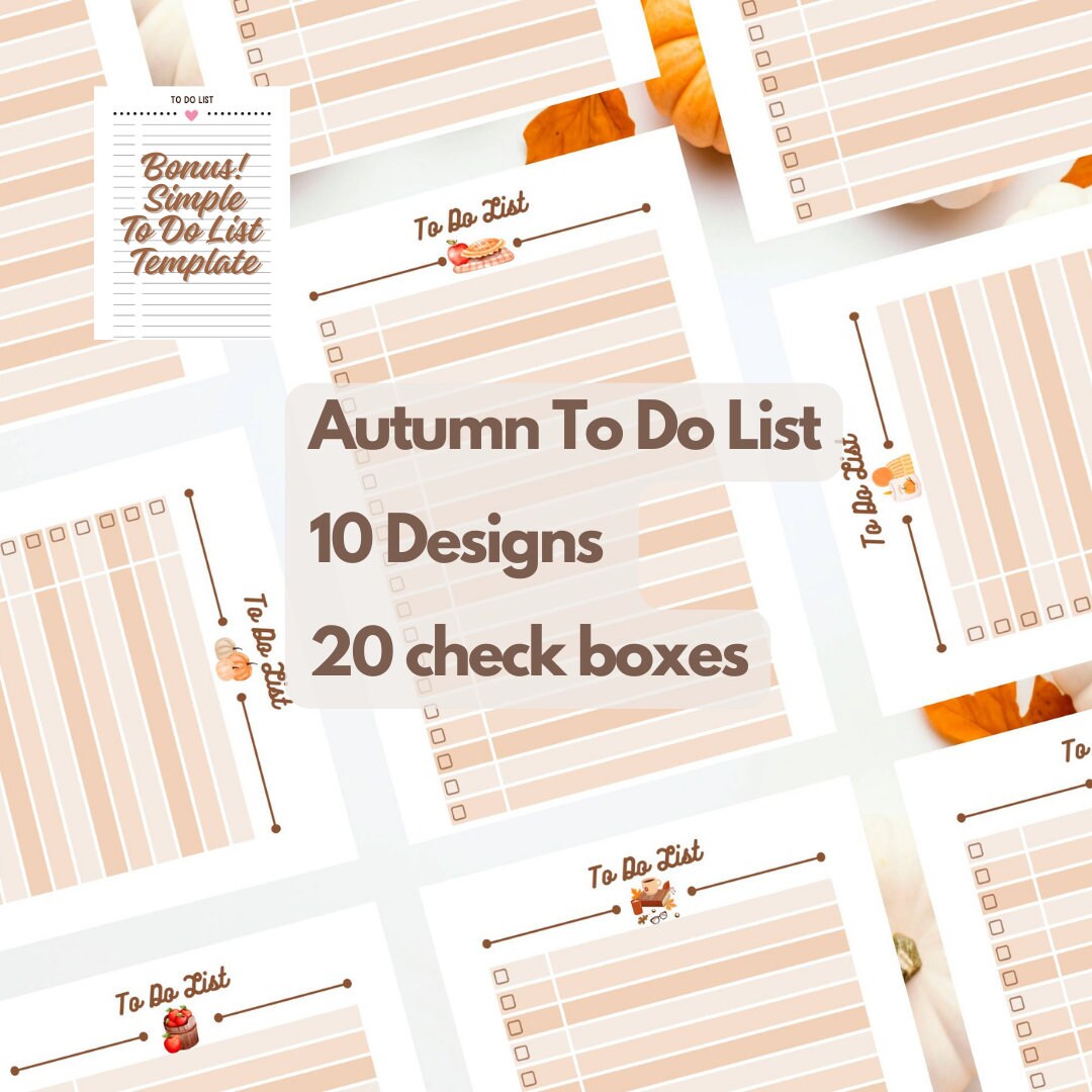 Printable Autumn to Do List, Friendsgiving Ideas, Organization, PDF ...