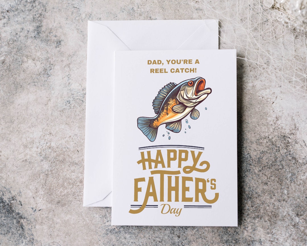 Funny Father's Day Card Dad You're a Reel Catch - Etsy