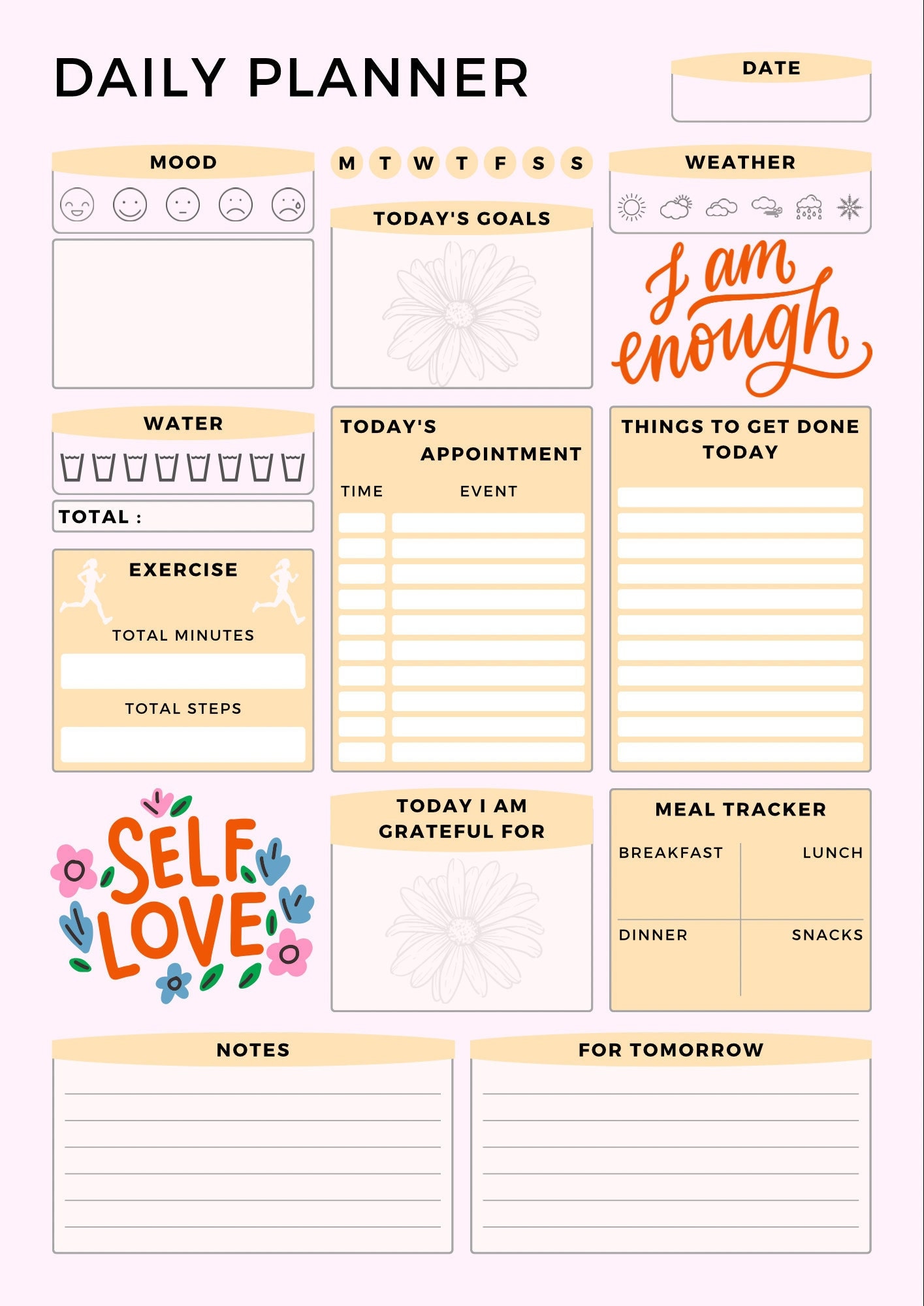 Digital Daily Planner, Daily Wellness Planner, LOA Planner, Self Care ...