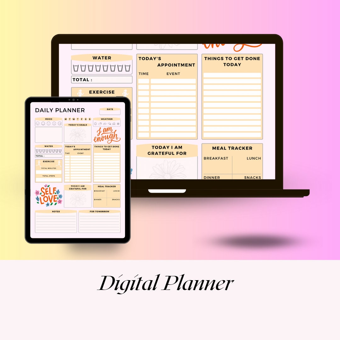 Digital Daily Planner, Daily Wellness Planner, LOA Planner, Self Care ...