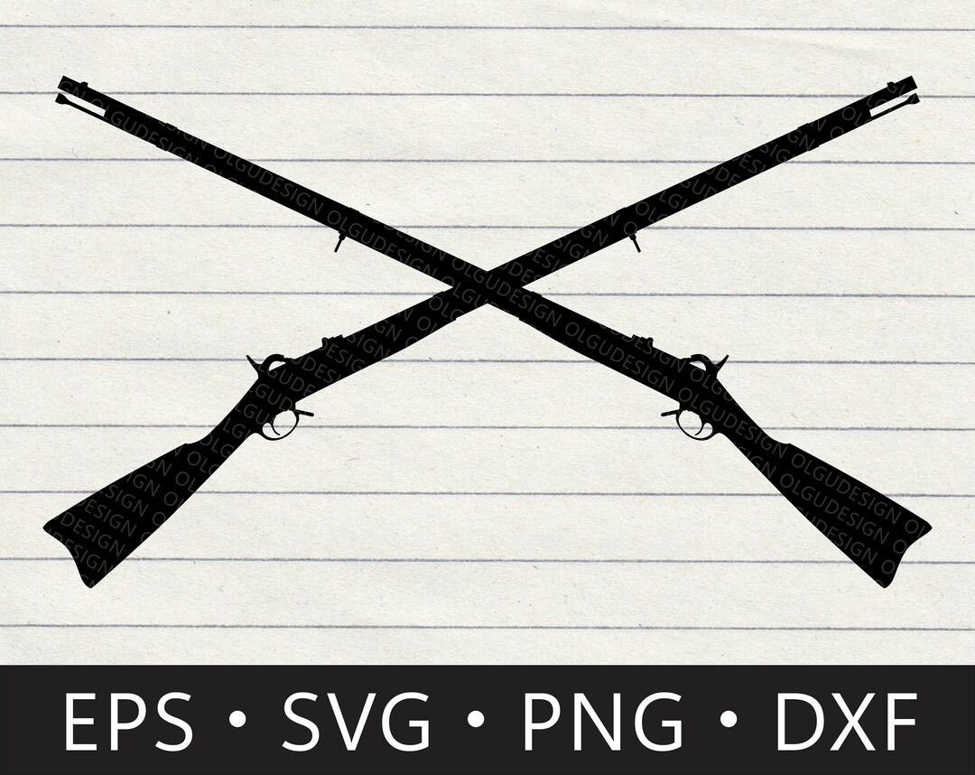 Buy Crossed Riffles Svg / Shotgun Infantryman Cricut Design Vector ...