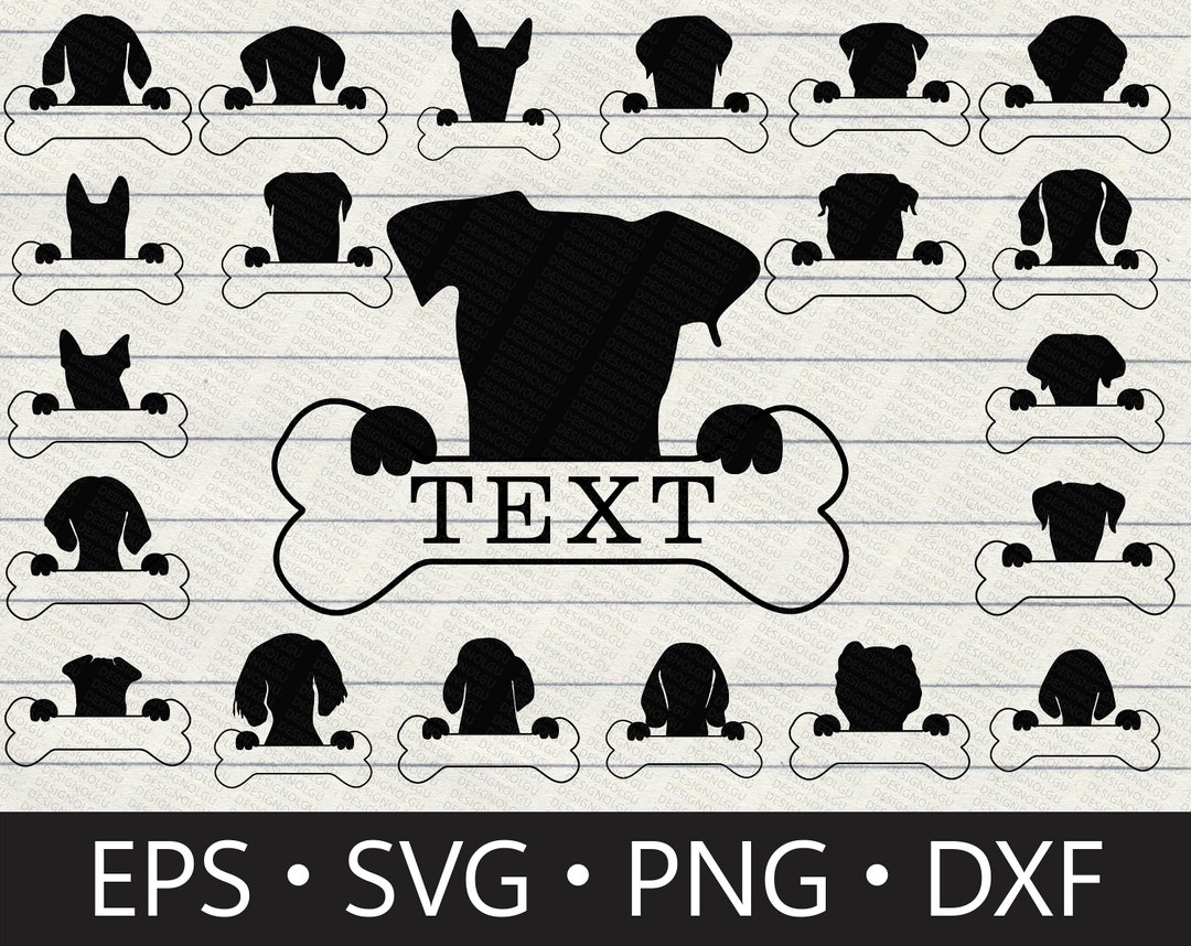 Peeking Dog Svg Bundle / Peeking Dog Bone Monogram Clipart - Etsy