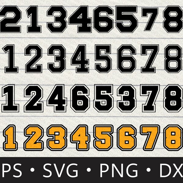 Jersey Number Clipart - Etsy