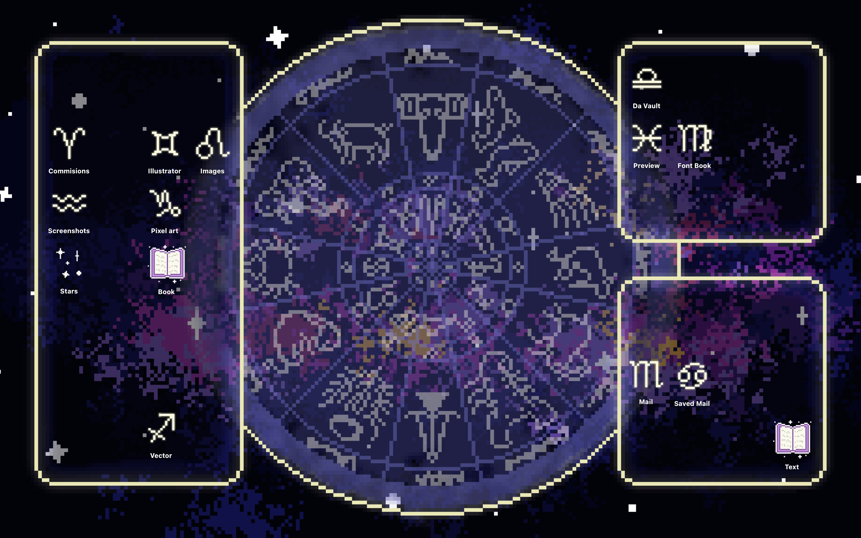 Astrology Space Desktop Organizer Wallpaper - Pixel Art Customizable ...