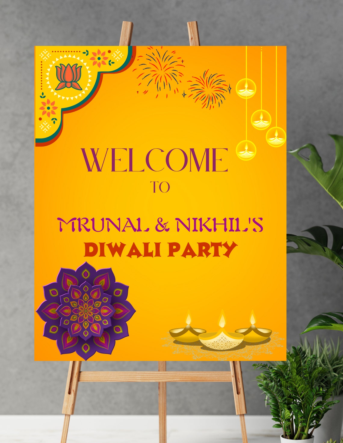 Diwali Party Welcome Dinner Signs Deepavali Party Signs Diwali - Etsy