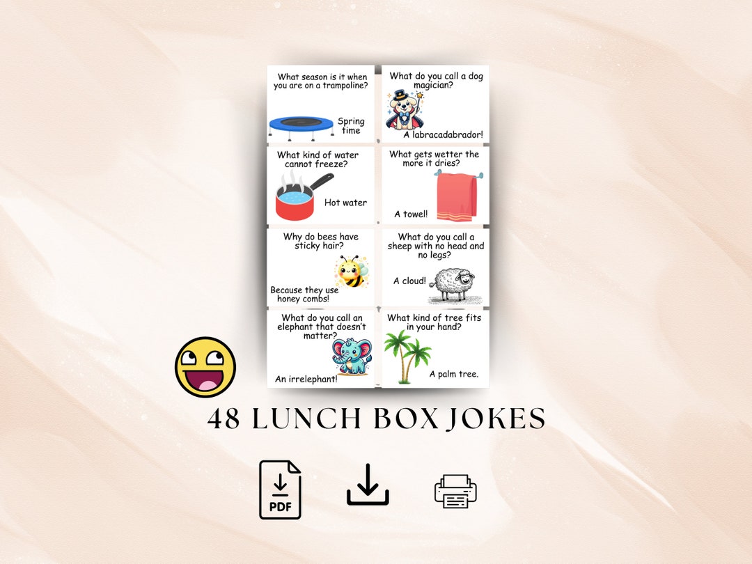 Lunchbox Jokes Printable, Lunch Box Notes, Jokes for Kids, Lunchbox ...