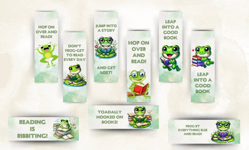 Funny Frog Printable Bookmarks Digital Download JPG Bookmark Froggy ...