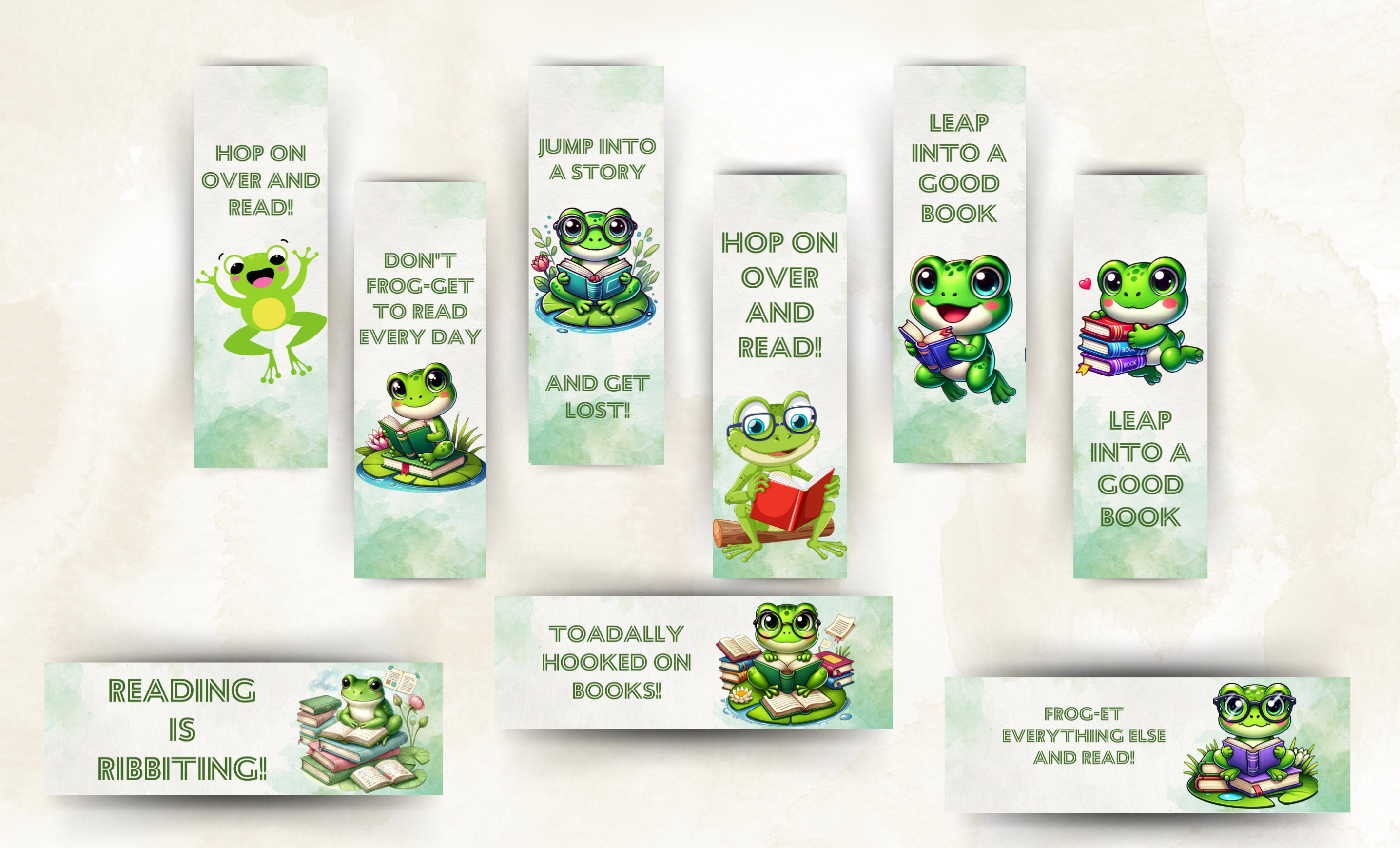 Funny Frog Printable Bookmarks Digital Download JPG Bookmark Froggy ...