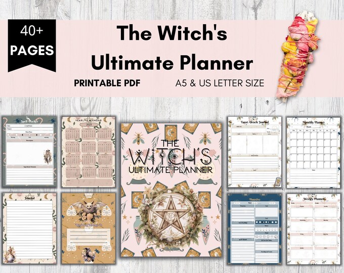 Witch's Planner Printable | Boho Witch's Ultimate Planner | Digital ...