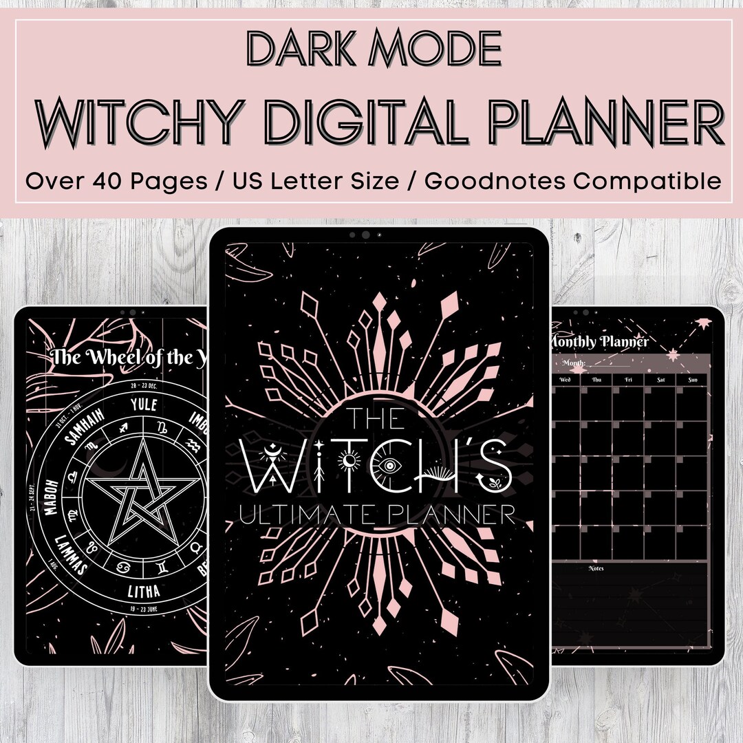 Dark Mode Witchy Digital Planner | Celestial Themed Witch's Ultimate ...