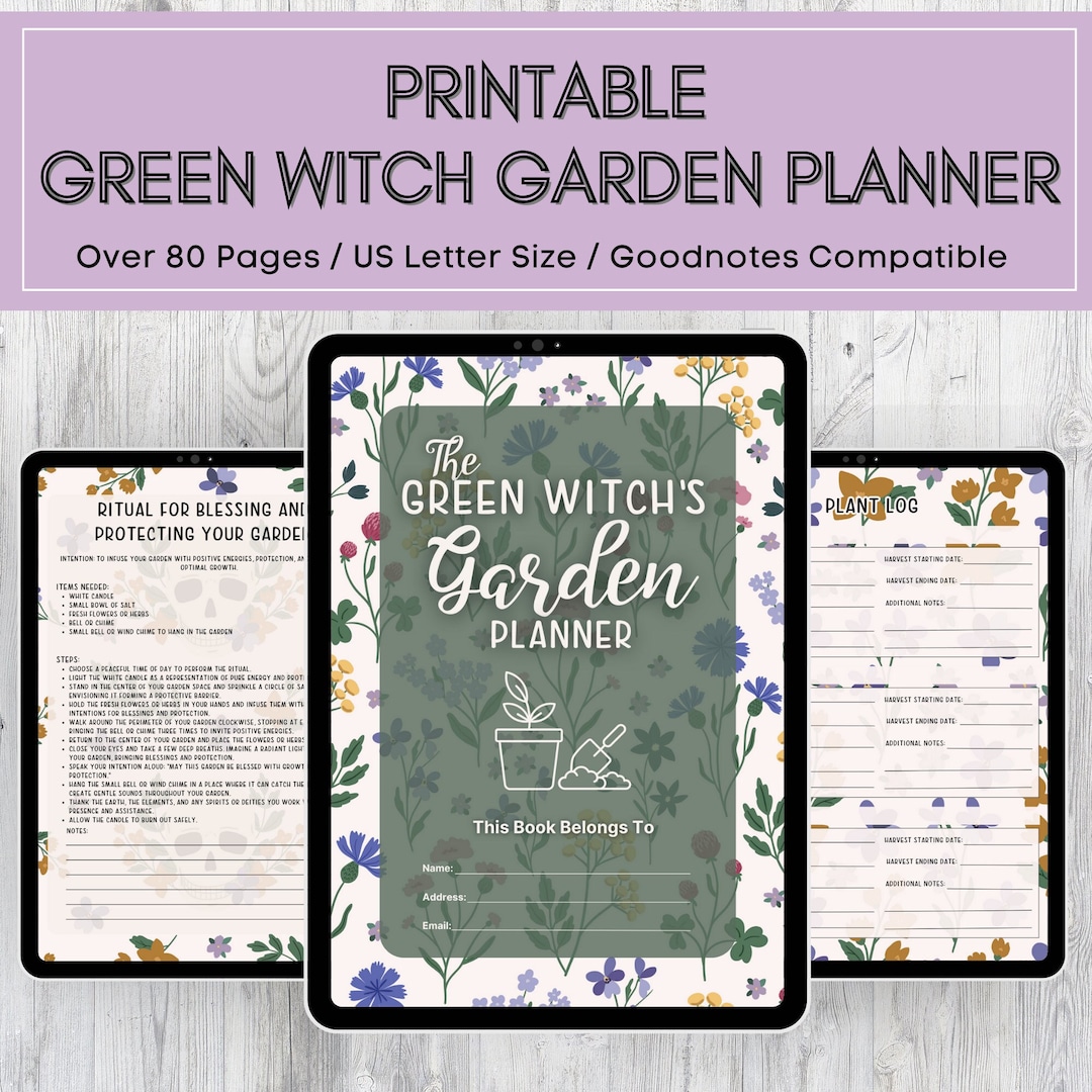 Green Witch's Garden Printable Planner | Digital Download | Gardening ...