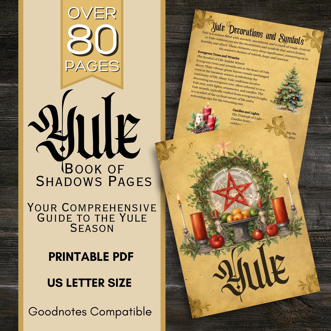 Yule Book of Shadows Pages Digital Download | Yule Planner for Witches ...