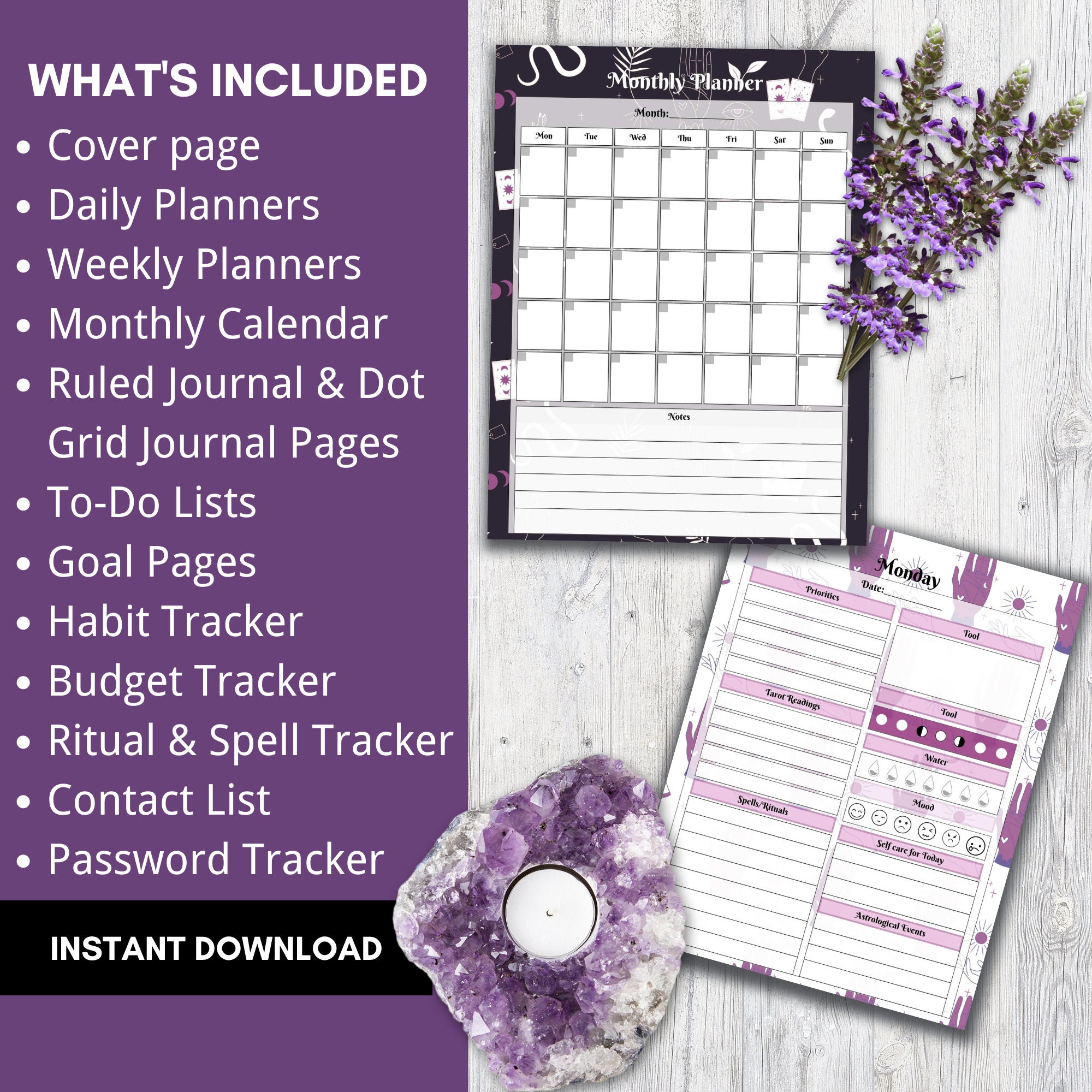Witchy Printable Planner | Witch's Ultimate Planner | Witch Printables ...