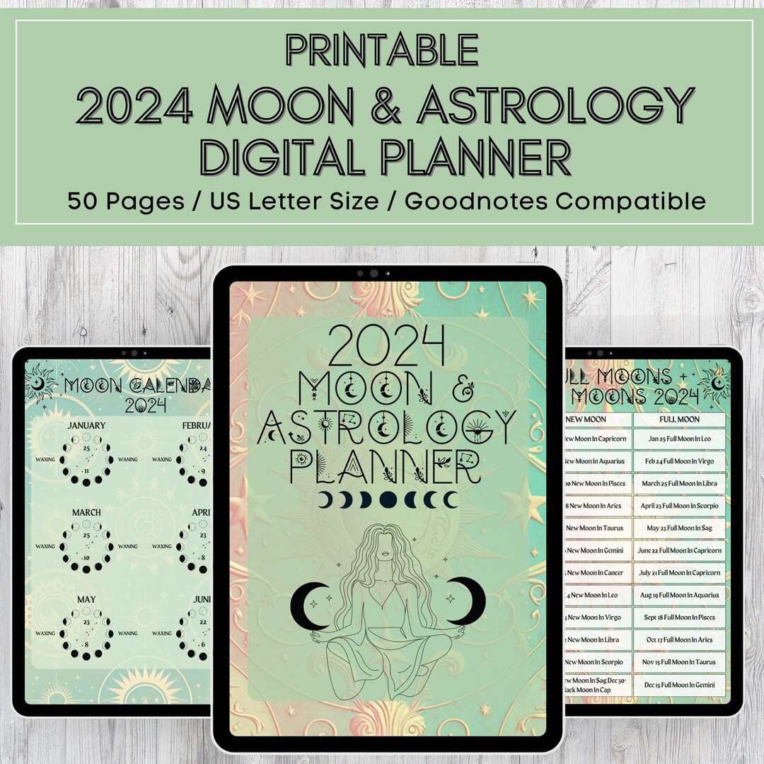 2024 Moon & Astrology Digital Planner | Astrology Planner | Printable ...