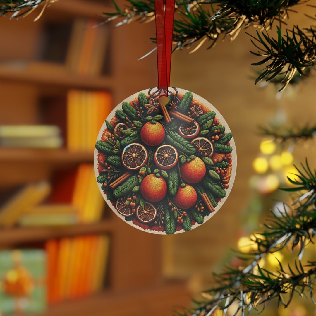 Orange Garland Yule Tree Ornament | Metal Ornaments | Christmas Tree ...