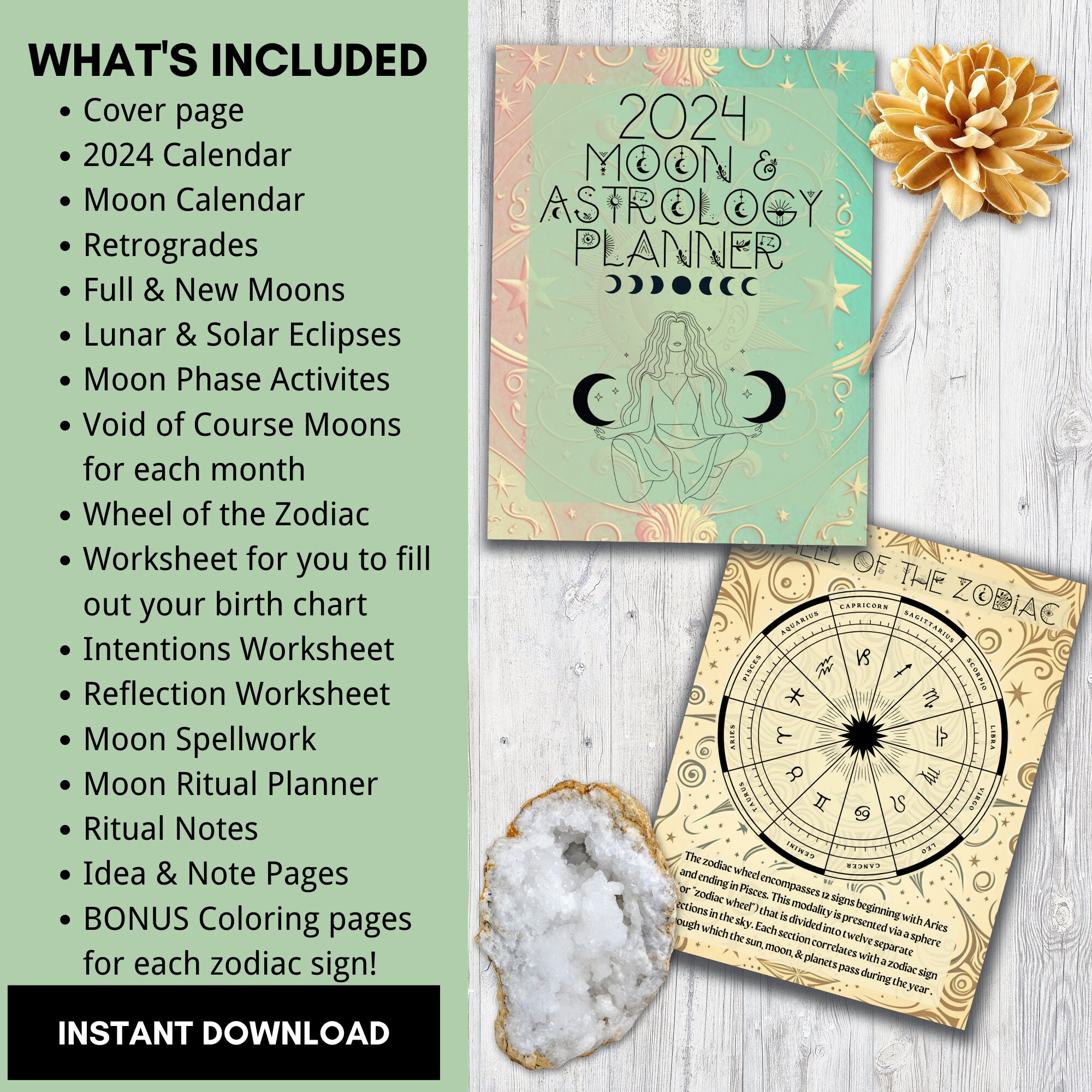 2024 Moon & Astrology Digital Planner | Astrology Planner | Printable ...