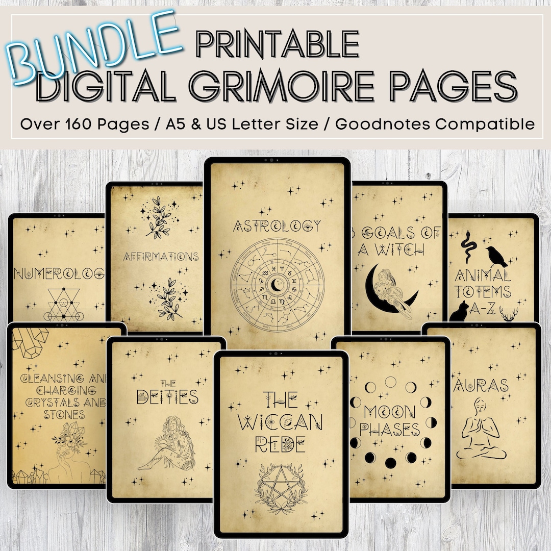 Digital Grimoire Pages | Printable Grimoire Journal | Digital Book of ...