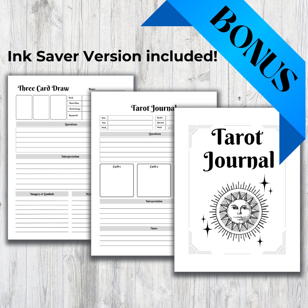 Digital Tarot Journal Tarot Journal Printable Tarot Reading Journal ...