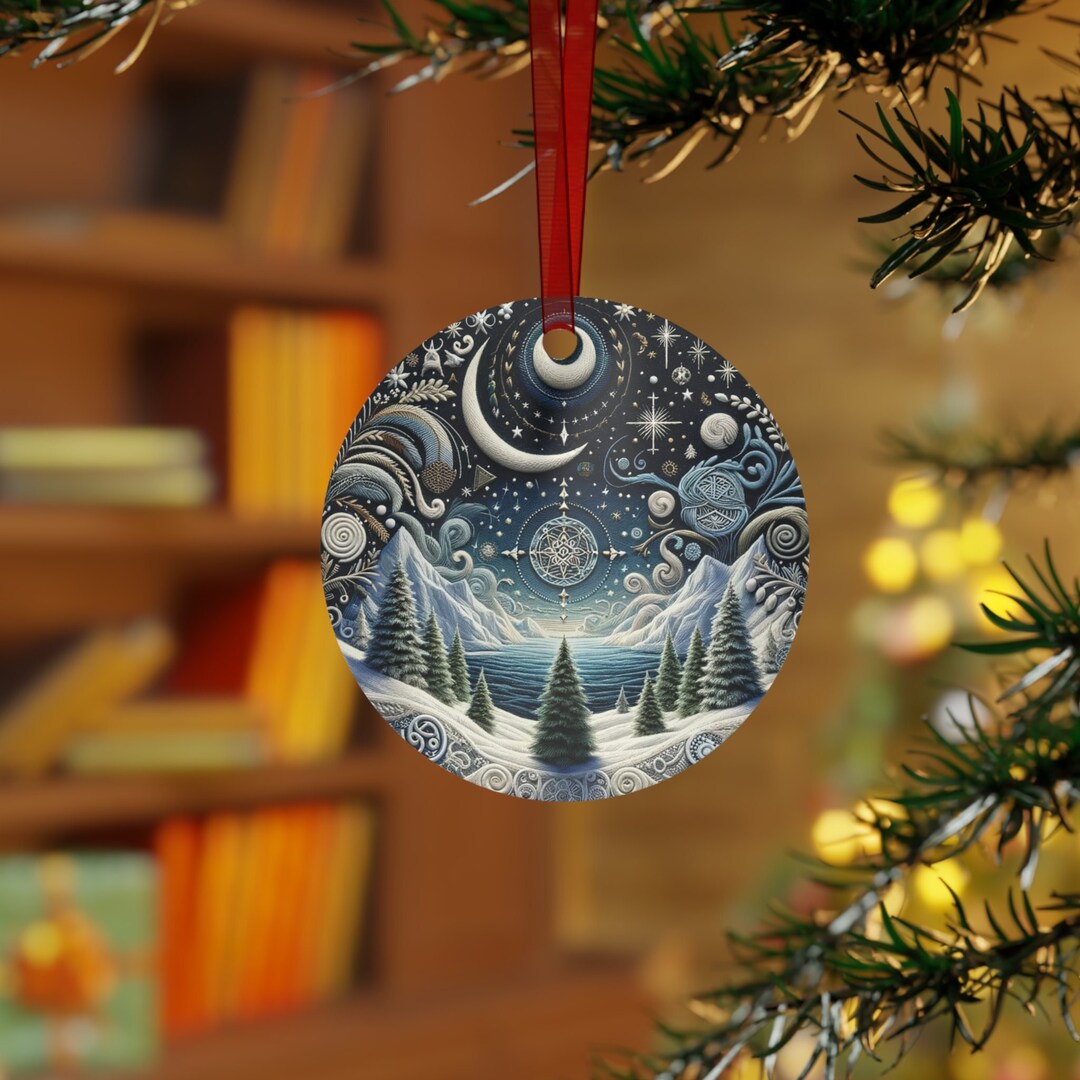 Winter Solstice Yule Tree Ornament | Metal Ornaments | Christmas Tree ...