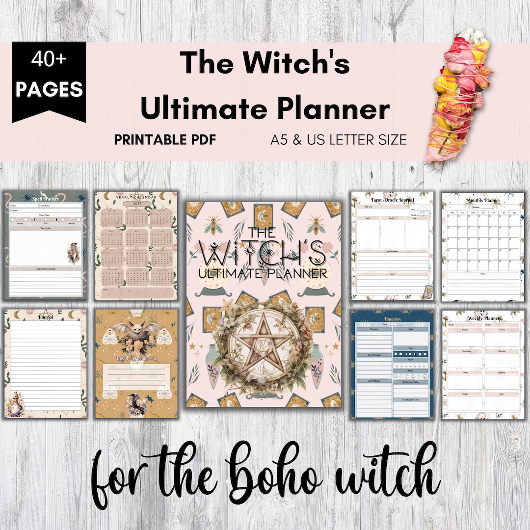 Witch's Planner Printable | Boho Witch's Ultimate Planner | Digital ...