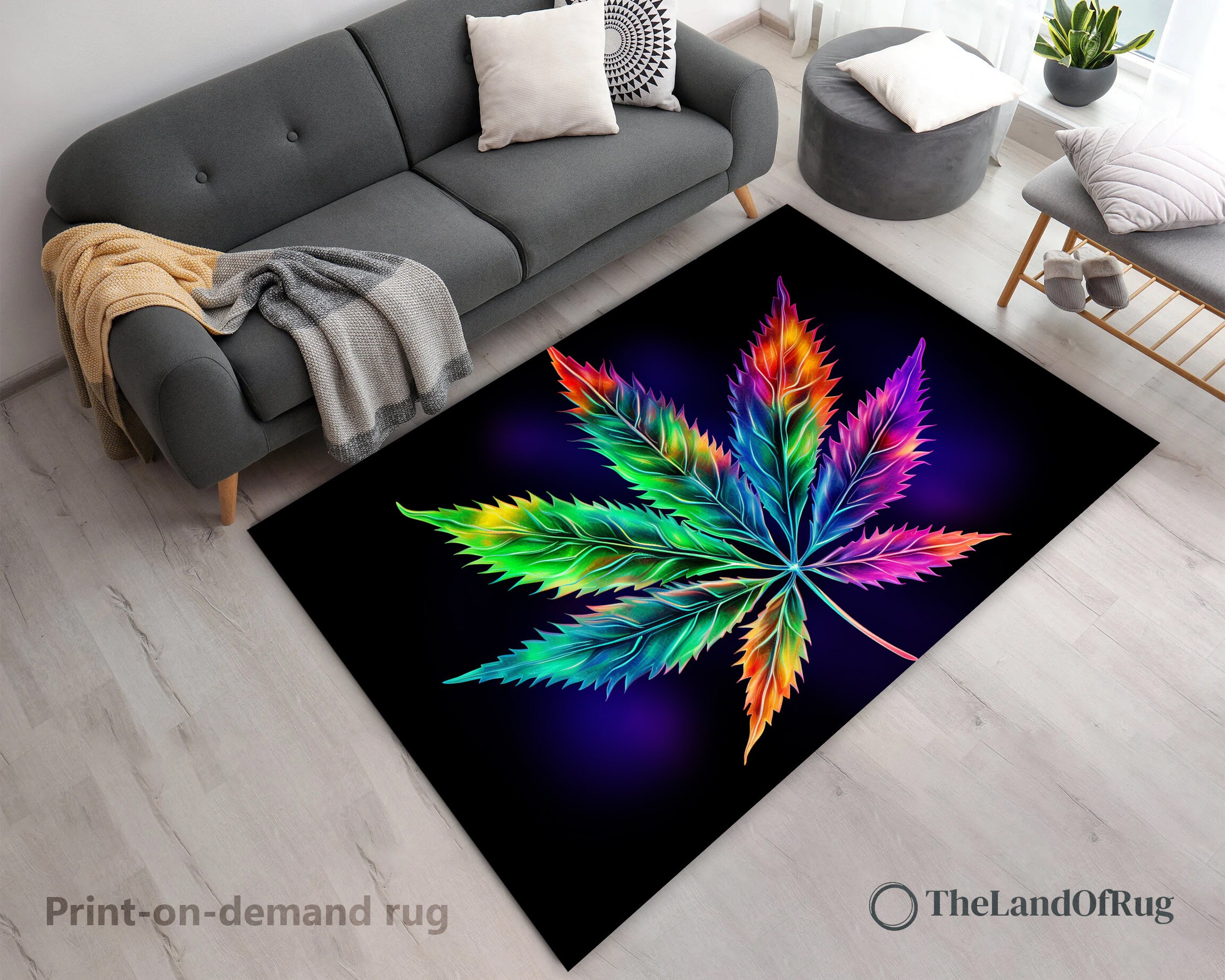 Marijuana Themed Carpet, Weed Rug, Hippie Gift Rugs, Cannabis Carpet ...