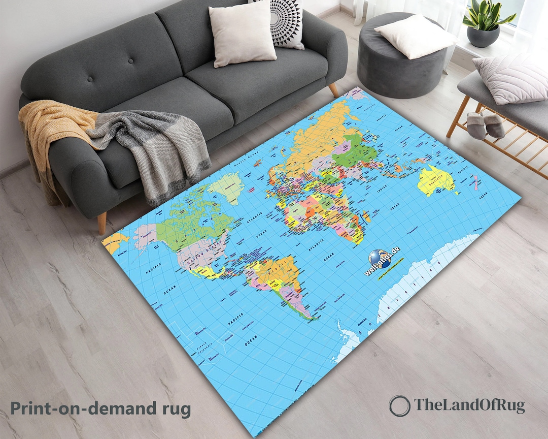 World Map Rug, Compass Rug, Historical World Map Rug, Retro Compass Map ...