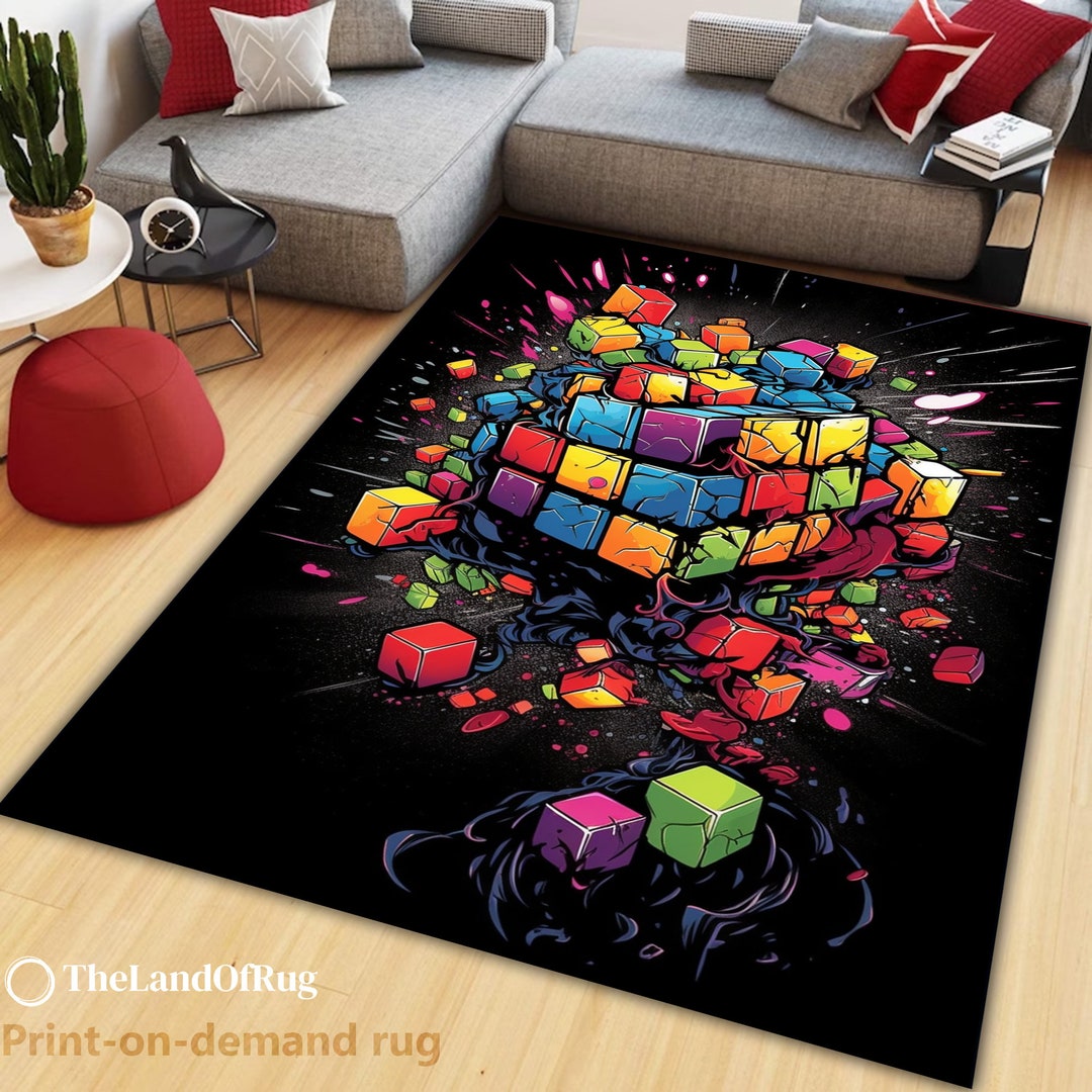 Rubik's Cube Rubik's Cube Rug Gift Rug Decor - Etsy