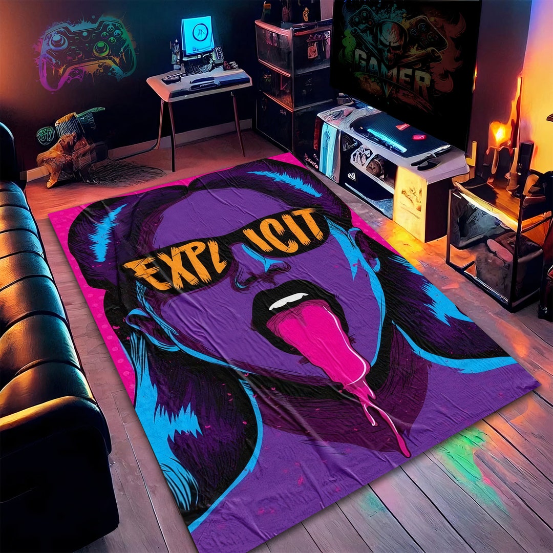 Cyberpunk Rug, Cyber World Rug, Neon Design, Cyberpunk Art, Popular Rug ...