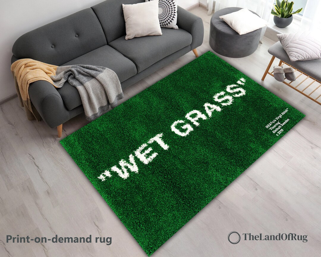 Vibrant High Quality Green Grass Area Rug Machine Washable Personalized ...