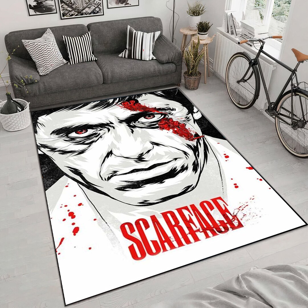 Scarface Retro, Action Gangster Movie Rug, Scarface Movie Rug, Famous ...