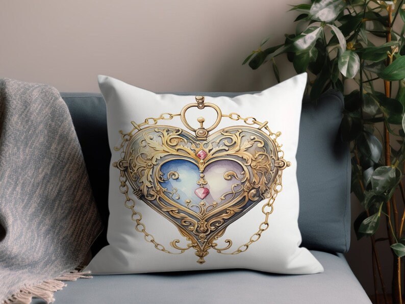 Heart Locket Clipart Antique Png Victorian Valentine Clipart Digital ...