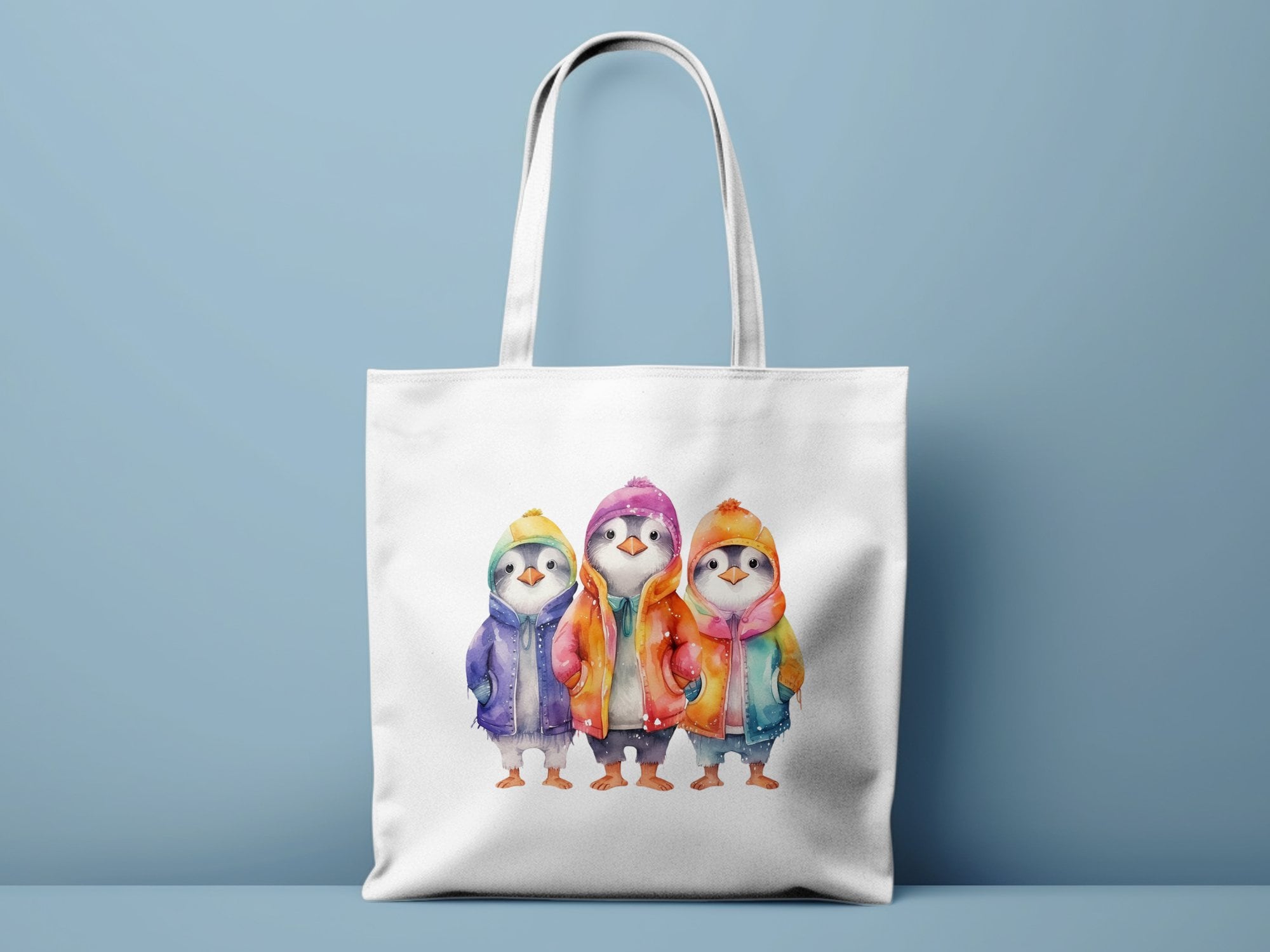 Watercolor Winter Penguin Clipart for Christmas Bundle of 47 ...