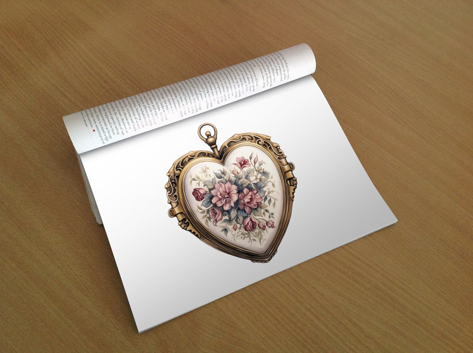 Heart Locket Clipart Antique Png Victorian Valentine Clipart Digital ...