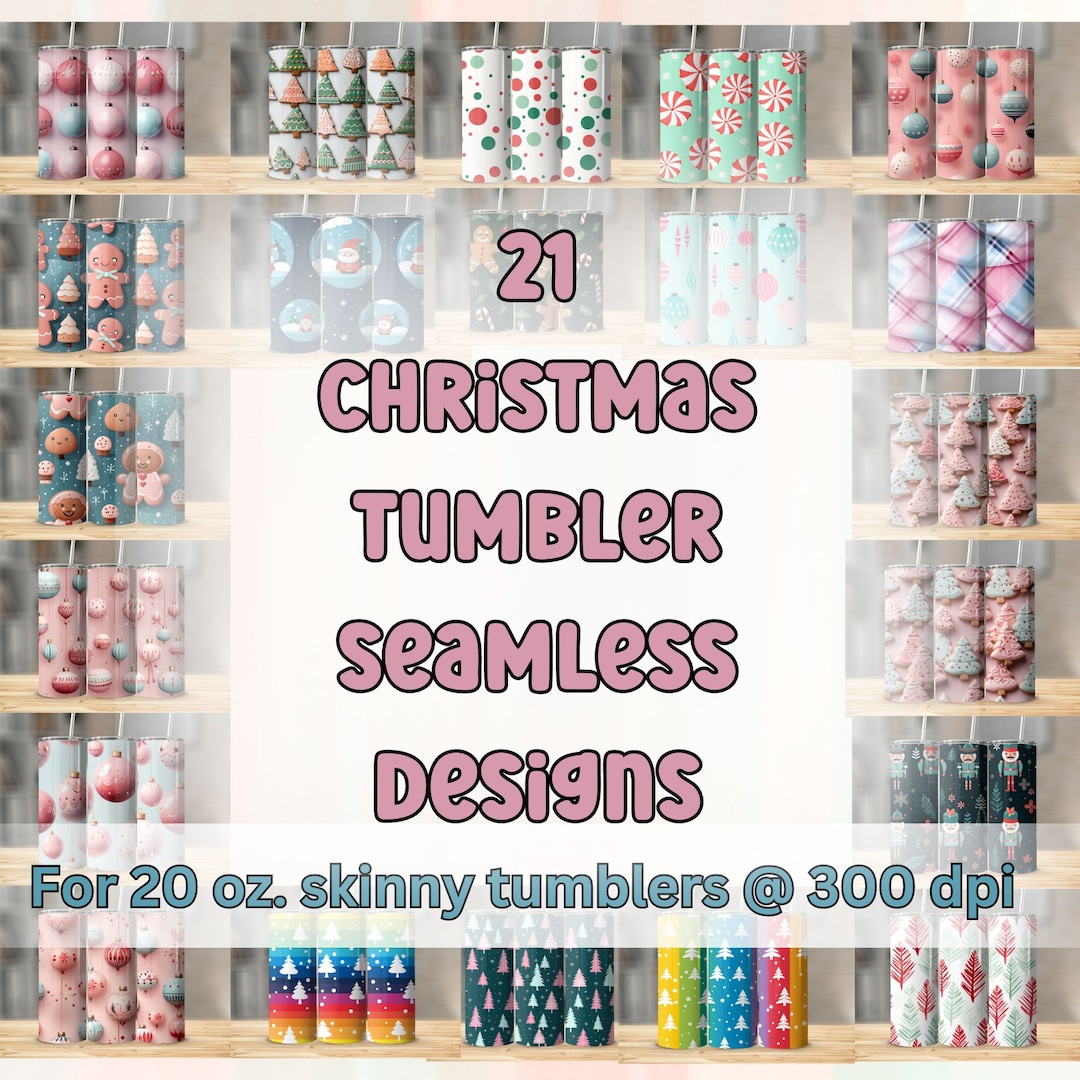 Christmas Seamless Tumbler Wrap Pattern Design Bundle of 21 Pngs ...