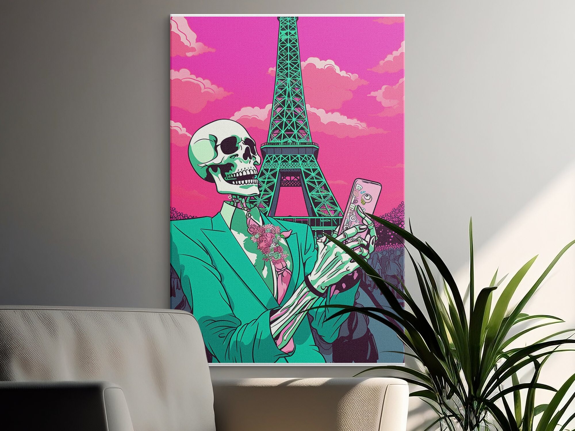 Halloween Skeleton Eiffel Tower Skeleton Eiffel Tower Digital - Etsy